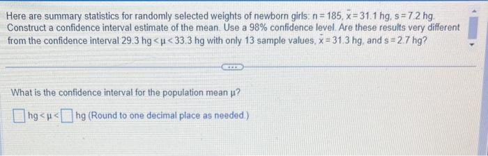 Solved Here are summary statistics for randomly selected | Chegg.com