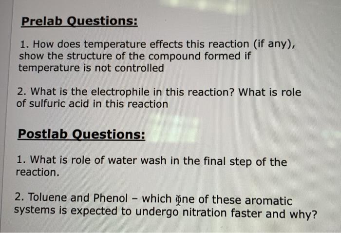 Solved Prelab Questions: 1. How does temperature effects | Chegg.com