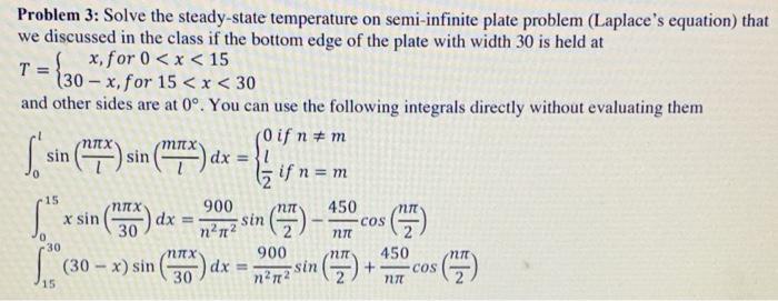 Solved Problem 3: Solve the steady-state temperature on | Chegg.com
