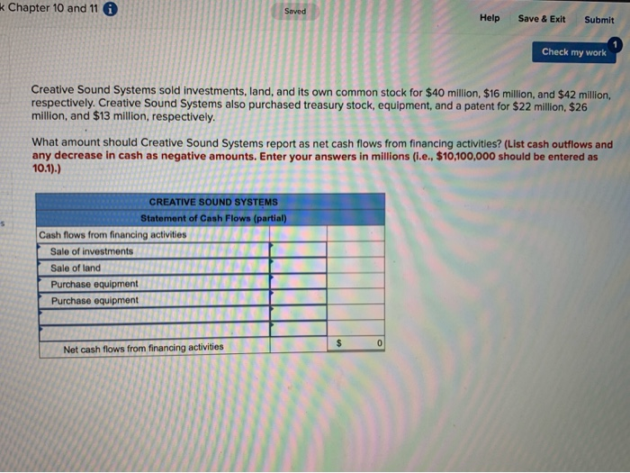 Solved k Chapter 10 and 11 6 Help Save & Exit Submit Check | Chegg.com