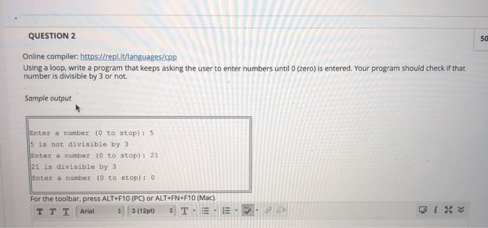 Solved QUESTION 2 Online compiler: | Chegg.com