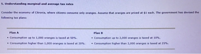 Solved 5. Understanding marginal and average tax rates | Chegg.com