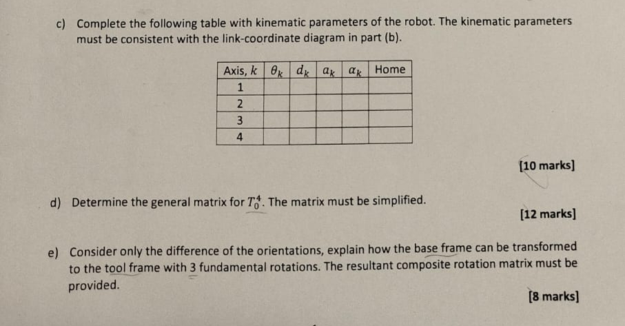 c) ﻿Complete the following table with kinematic | Chegg.com