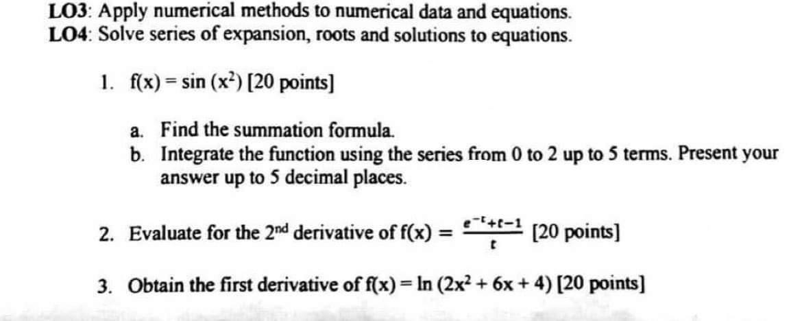 Solved LO3: Apply numerical methods to numerical data and | Chegg.com Solved LO3: Apply numerical methods to numerical data and | Chegg.com