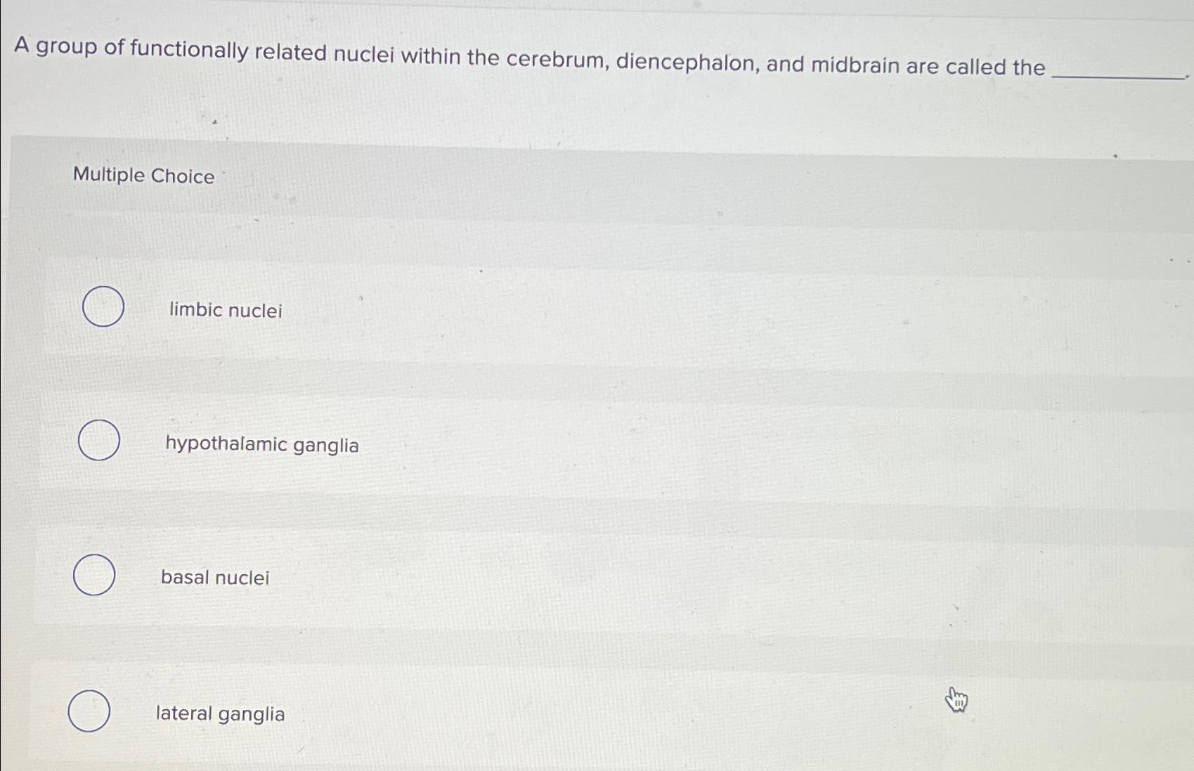 Solved A group of functionally related nuclei within the | Chegg.com