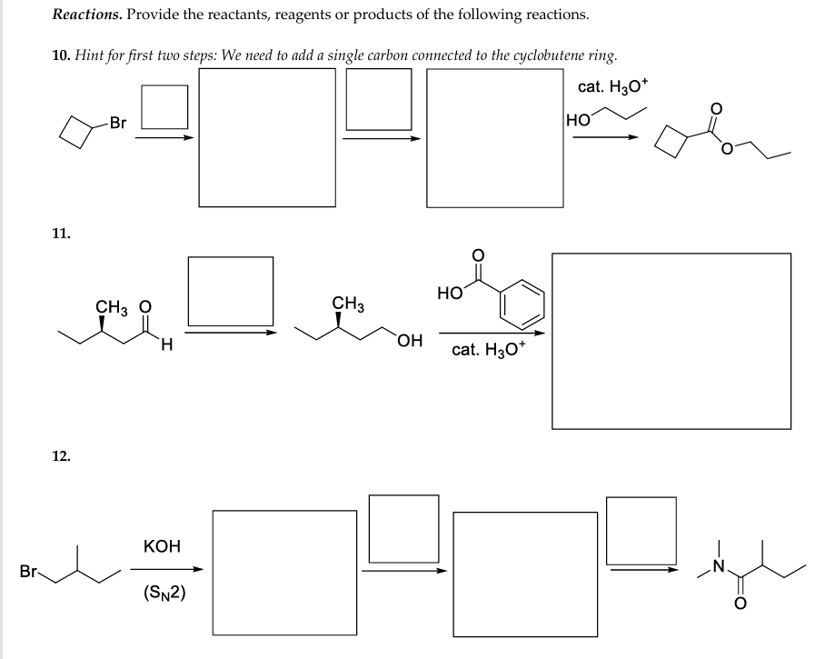 Solved Reactions. Provide the reactants, reagents or | Chegg.com
