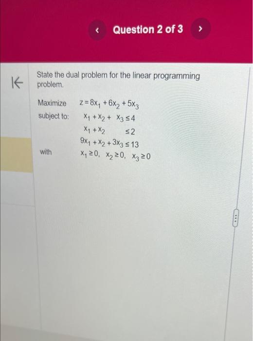 Solved Solve the following linear programming problem. | Chegg.com