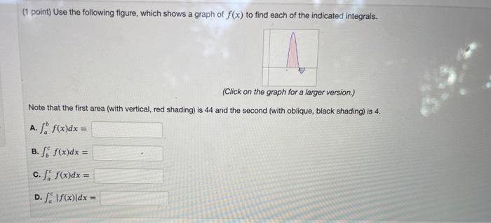 (1 point) Use the following figure, which shows a | Chegg.com