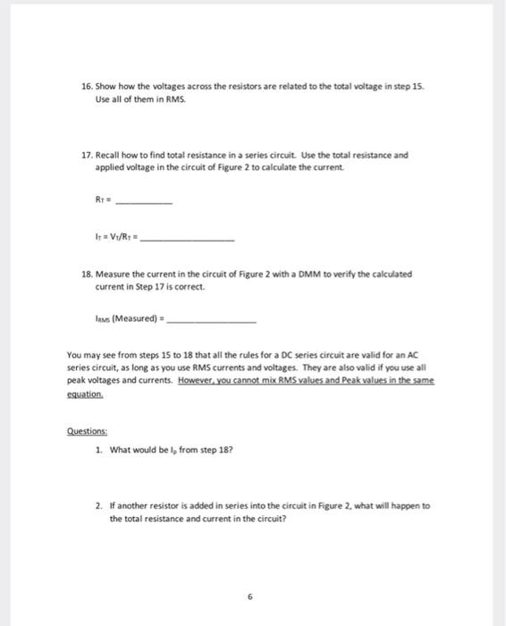 Solved 8. Set a DMM to AC voltage function and measure the | Chegg.com