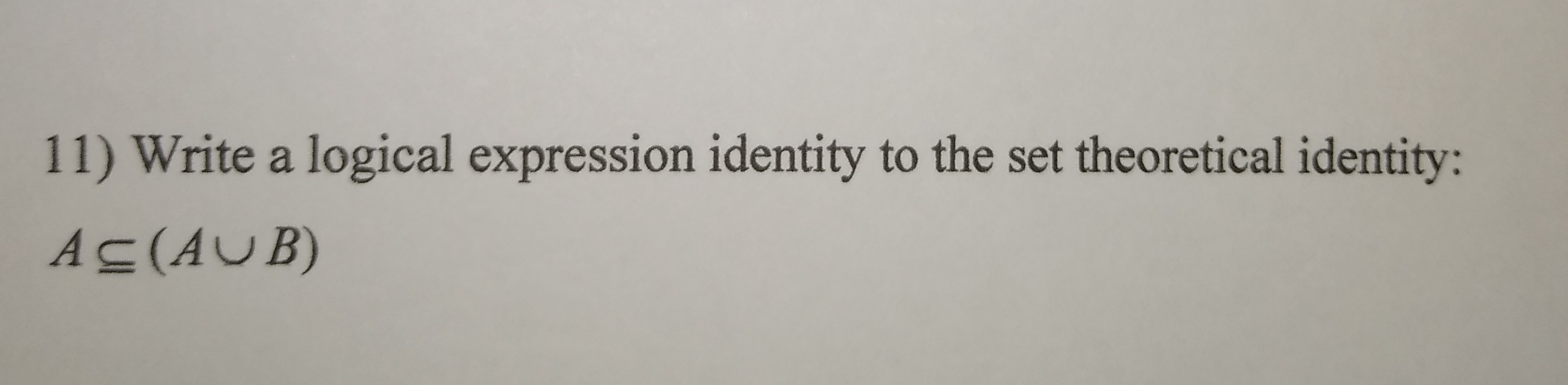 Solved Write a logical expression identity to the set | Chegg.com