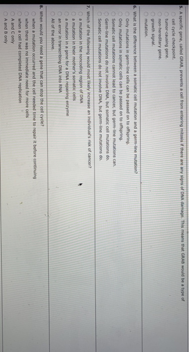 Solved 5. A specific gene, called GRAB, prevents a call from | Chegg.com
