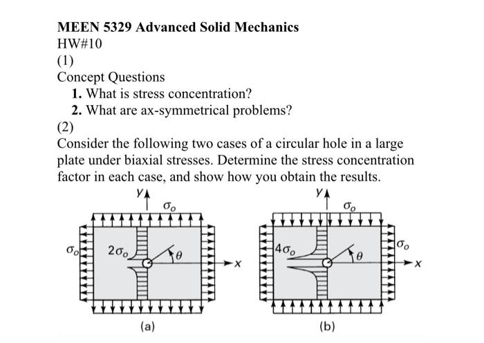 Solved MEEN 5329 Advanced Solid Mechanics HW\#10 (1) Concept | Chegg.com