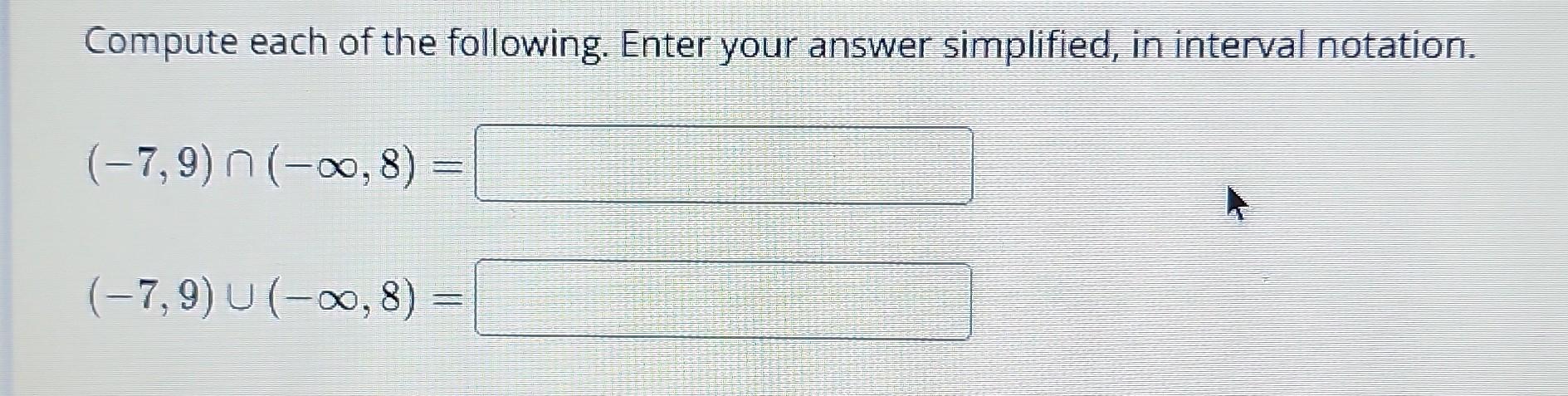 Solved Compute Each Of The Following. Enter Your Answer