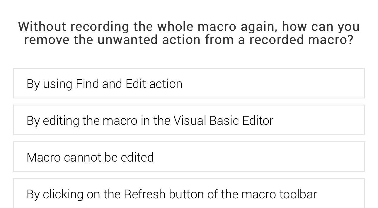 Solved Without Recording The Whole Macro Again How Can You