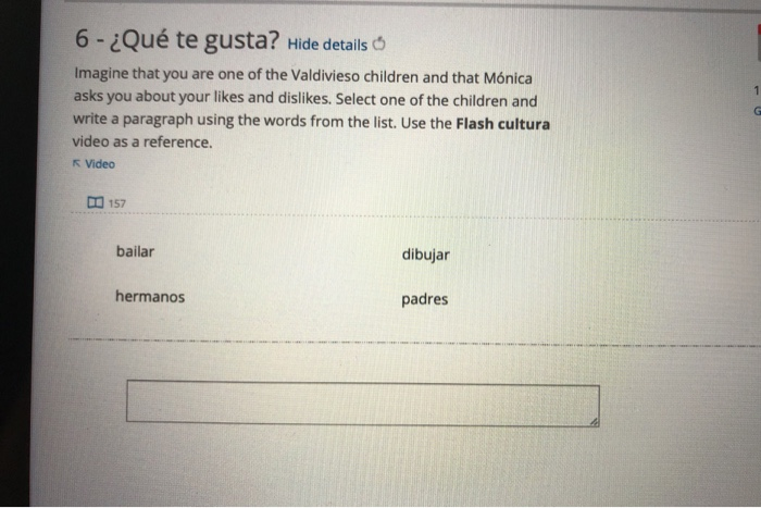 Write a paragraph in spanish about your likes and | Chegg.com
