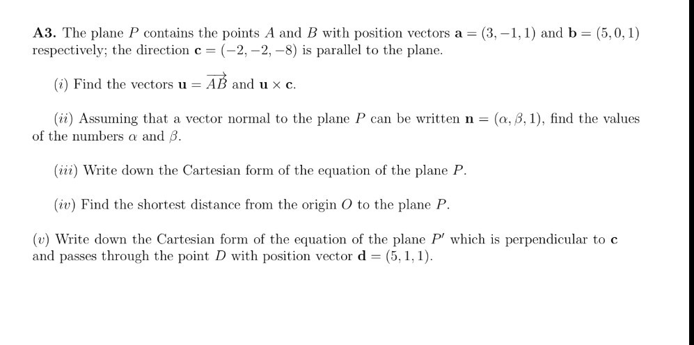 Solved A1 The Three Points A B C Have Position Vectors A