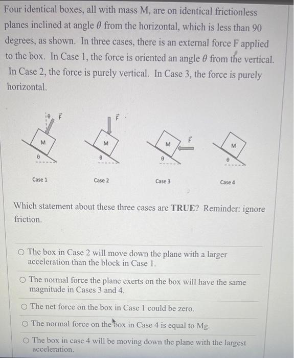 Solved Four identical boxes, all with mass M, are on | Chegg.com