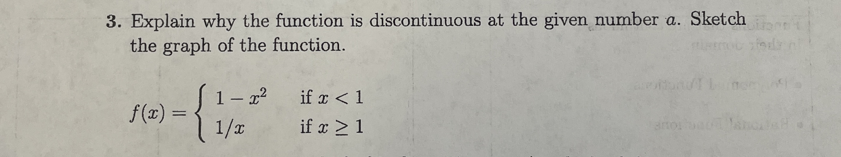 Solved Explain why the function is discontinuous at the | Chegg.com