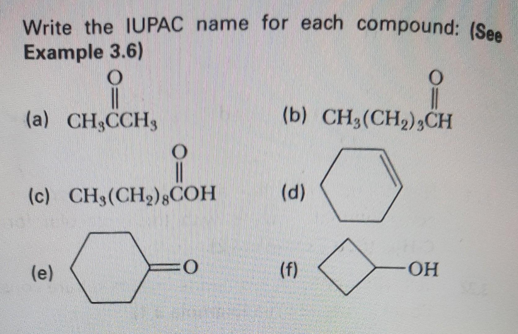 Solved Write the IUPAC name for each compound: ISee e | Chegg.com
