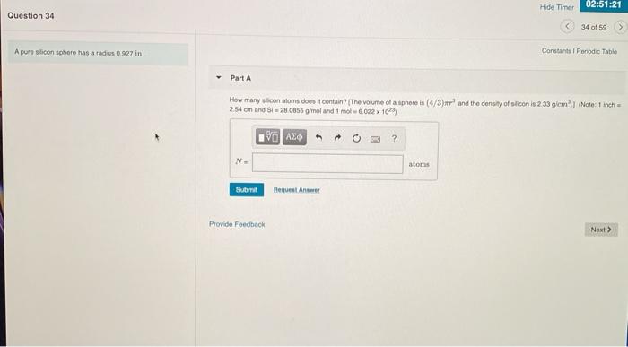 Solved Hide Timer 02:51:21 Question 34 34 of 59 Apure | Chegg.com
