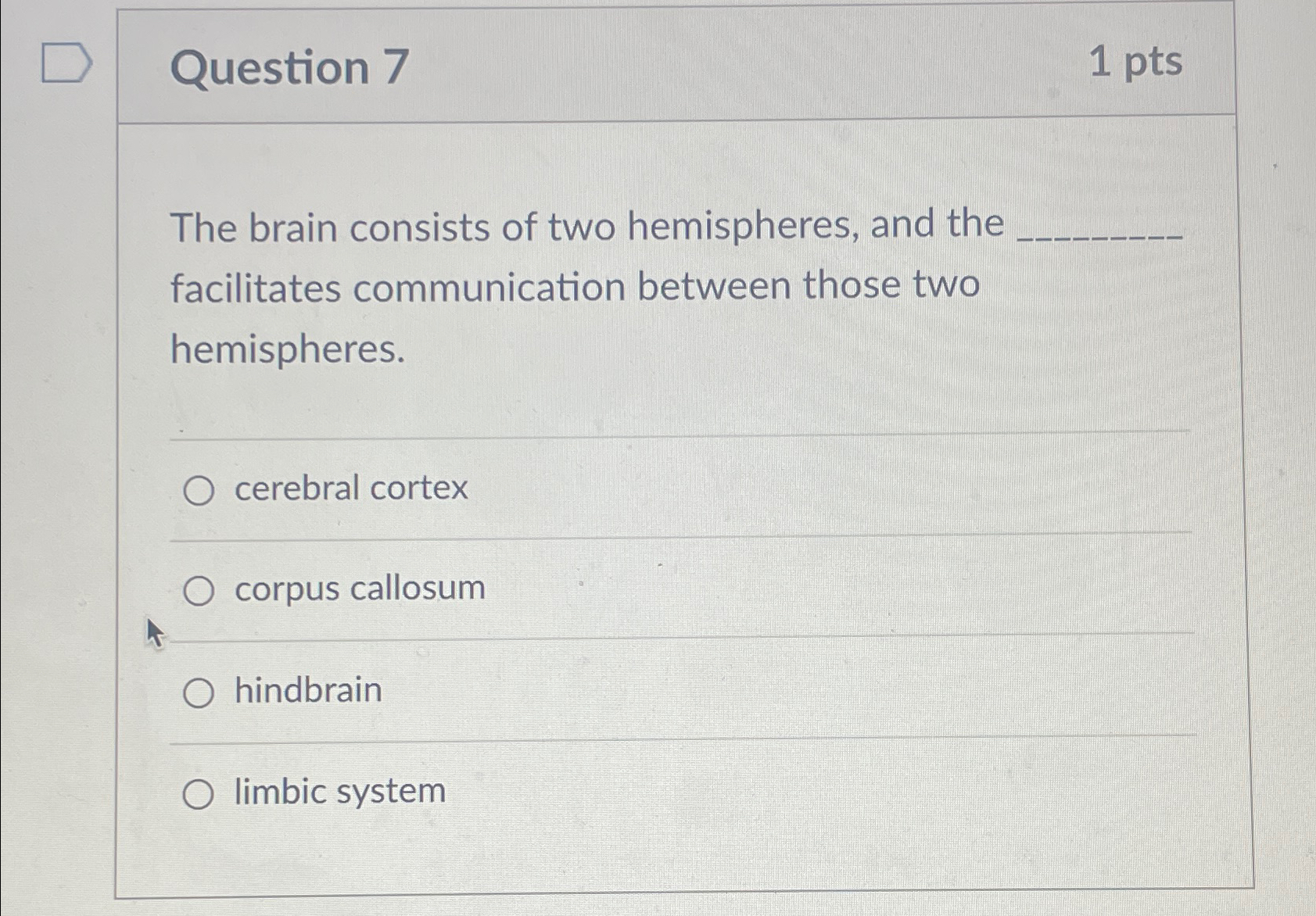 Solved Question 71 ﻿ptsThe brain consists of two | Chegg.com