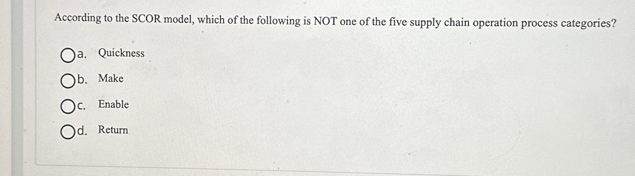 Solved According to the SCOR model, which of the following | Chegg.com