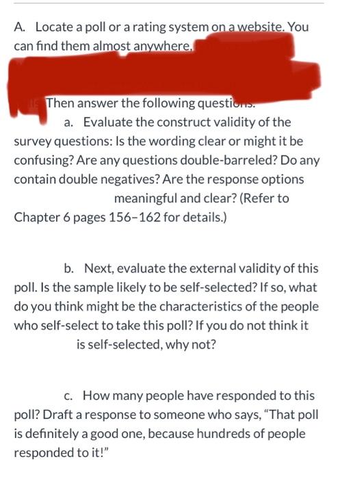 Solved MUST find a poll APA cite the poll! Answer A-C based | Chegg.com