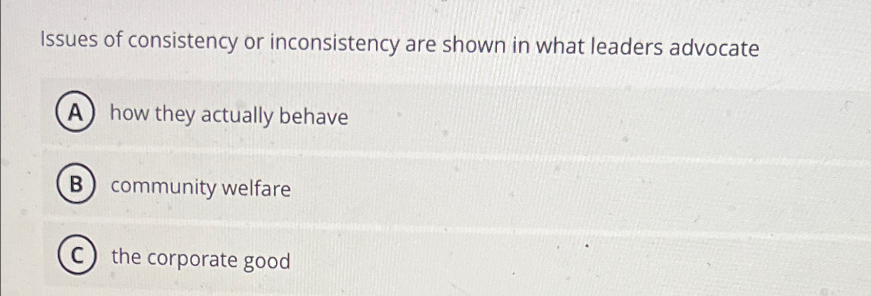 Solved Issues of consistency or inconsistency are shown in | Chegg.com
