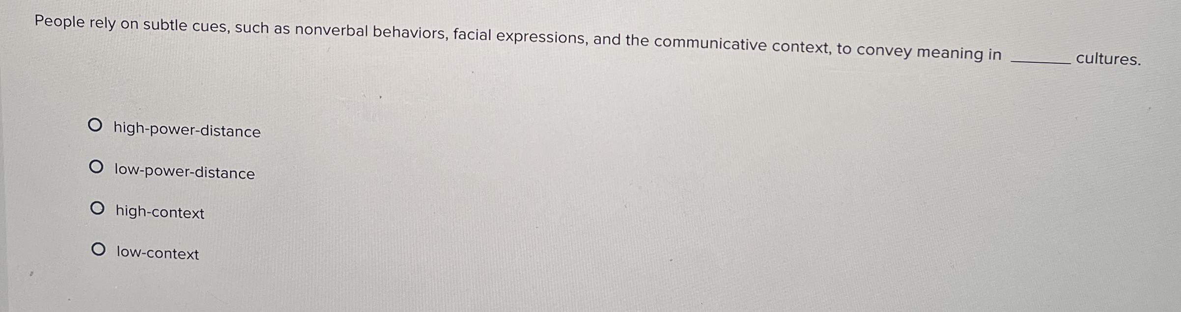 Solved People rely on subtle cues, such as nonverbal | Chegg.com