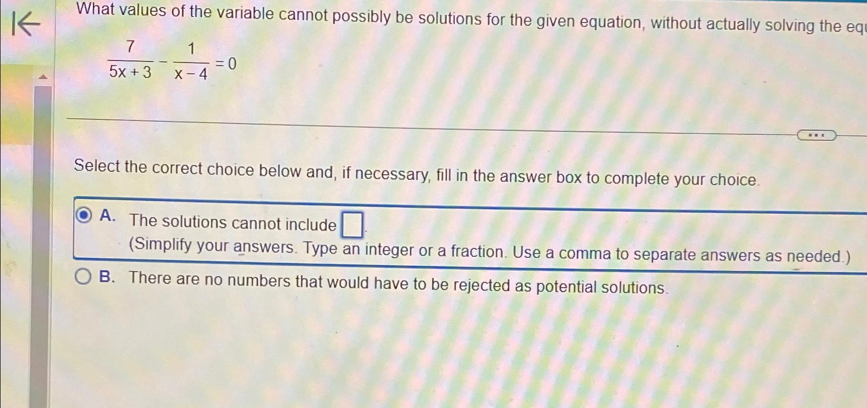 Solved What values of the variable cannot possibly be | Chegg.com