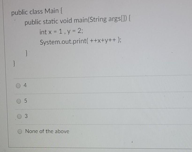 Solved public class Main { public static void main(String | Chegg.com