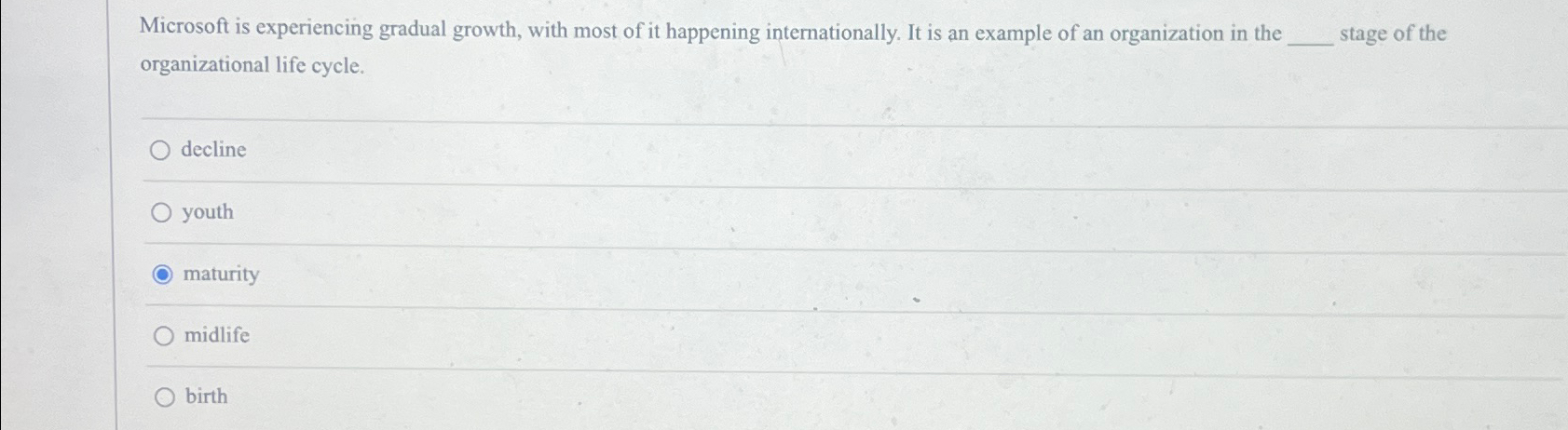 Solved Microsoft is experiencing gradual growth, with most | Chegg.com