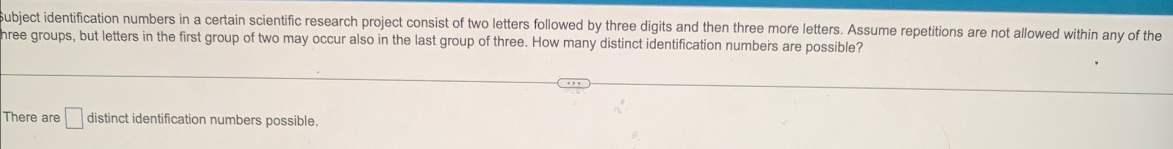 Subject identification numbers in a certain | Chegg.com