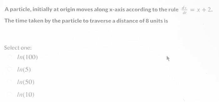 Solved A particle, initially at origin moves along x-axis | Chegg.com