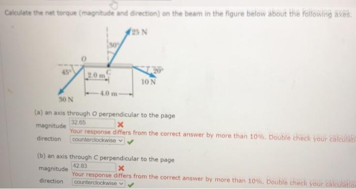 Solved Calculate the net torque (magnitude and direction) on | Chegg.com