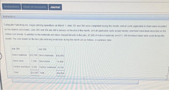 Solved Collegiate Publishing Inc. began printing operations | Chegg.com
