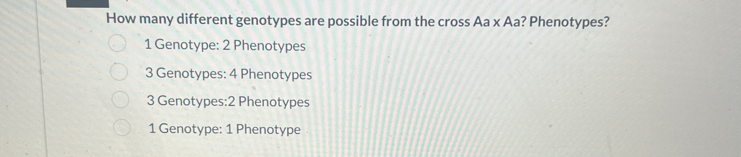 Solved How many different genotypes are possible from the | Chegg.com