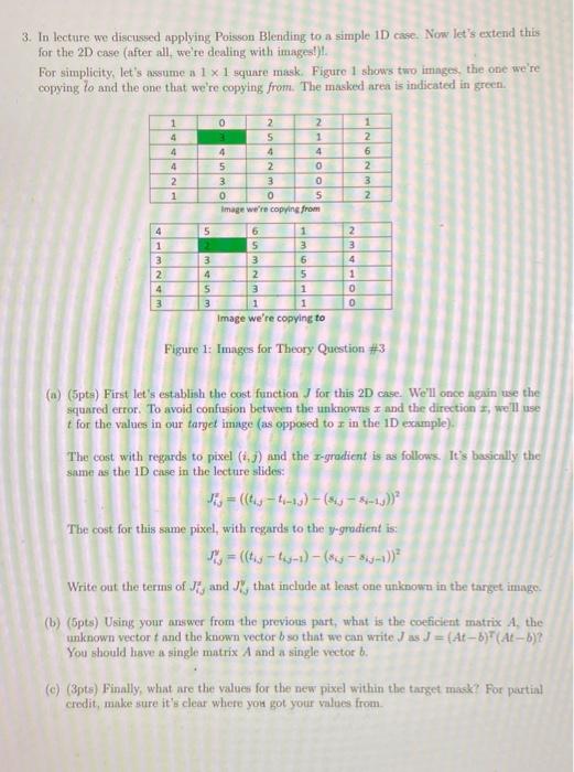 Solved 3. In lecture we discussed applying Poisson Blending | Chegg.com