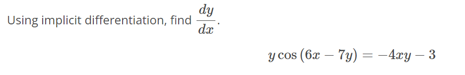Solved Using implicit differentiation, find | Chegg.com