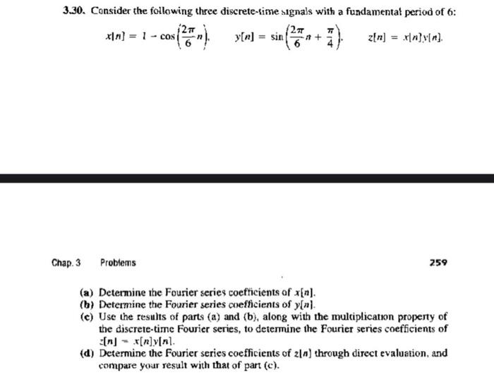 Solved 3.30. Consider the following three discrete-time | Chegg.com