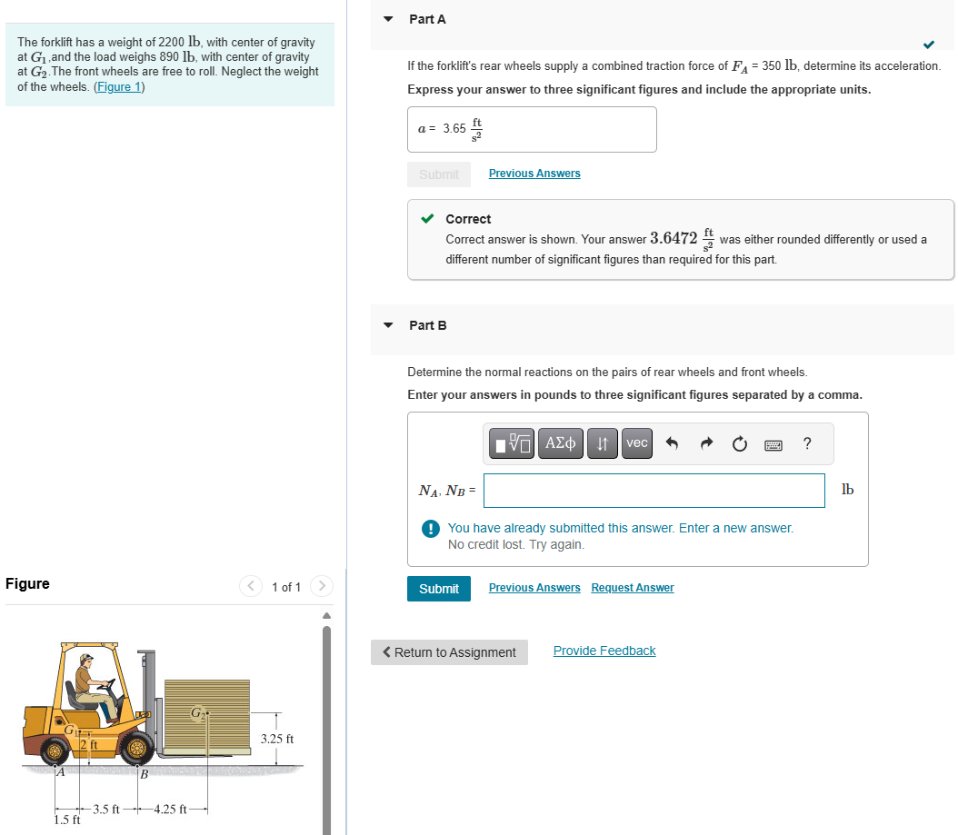 Solved Part B Determine the normal reactions on the pairs of | Chegg.com