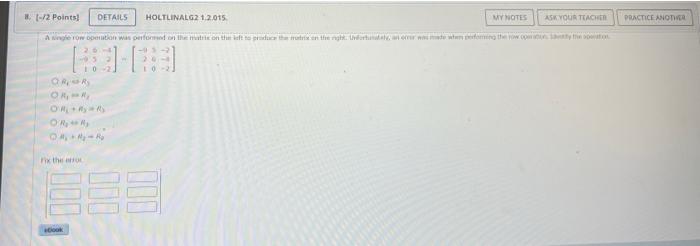 Solved ⎣⎡1021005−600−21⎦⎤−⎣⎡10039−65−600−21⎦⎤ =7R1+R1→R2 : | Chegg.com