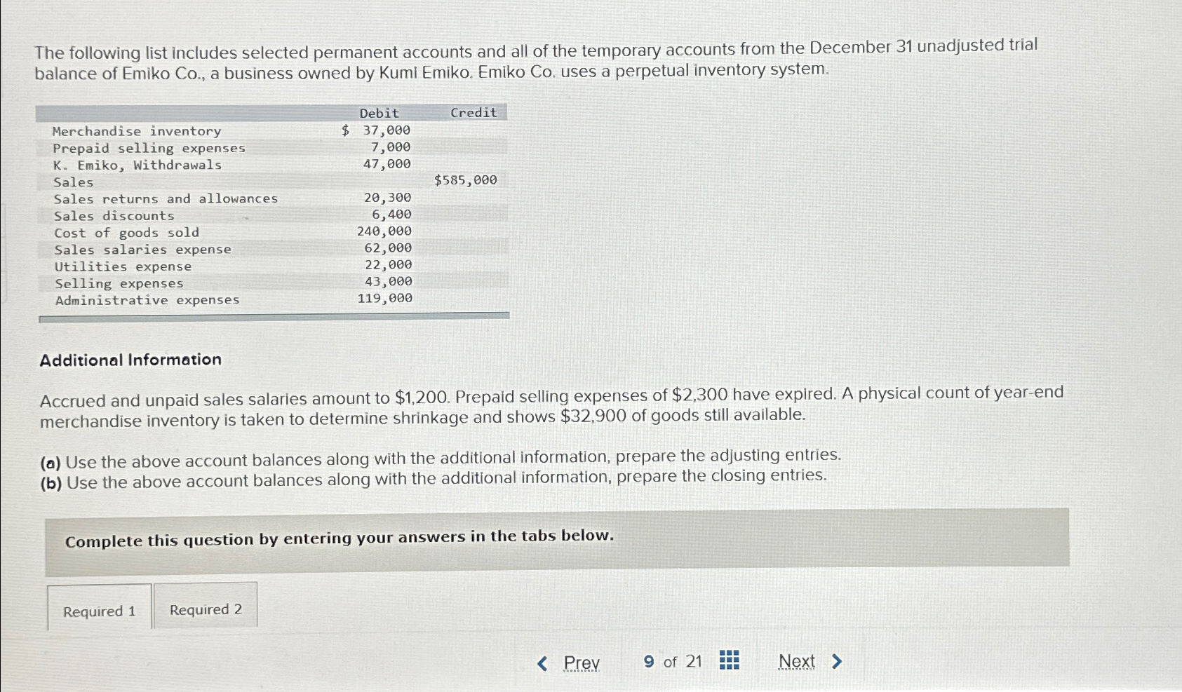 Solved The following list includes selected permanent | Chegg.com