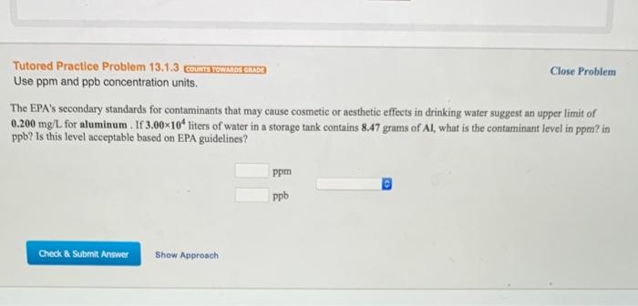 Solved Tutored Practice Problem 13.3.1 COUNTS TOWARDS GRADE | Chegg.com