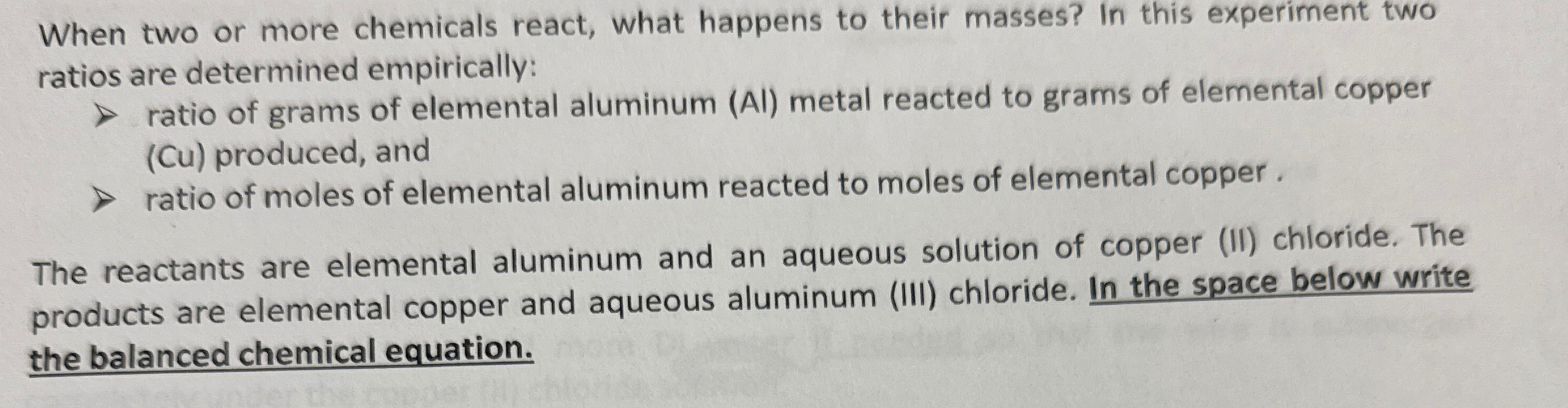 Solved When two or more chemicals react, what happens to | Chegg.com