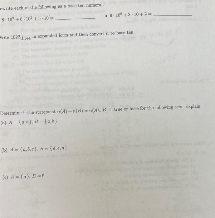 Solved ewrite each of the following as a base ten numeral. | Chegg.com