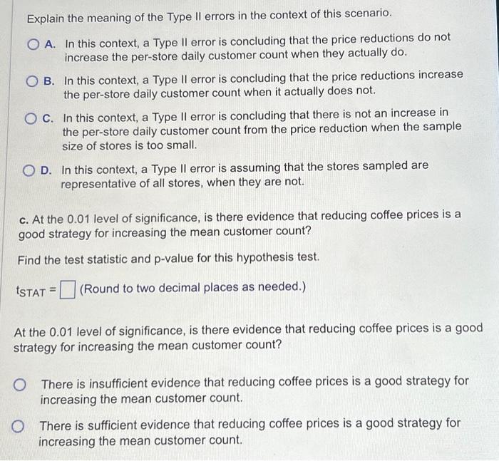 Solved The per-store daily customer count (i.e., the mean | Chegg.com