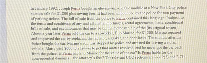 Solved In January 1992, Joseph Perna bought an | Chegg.com