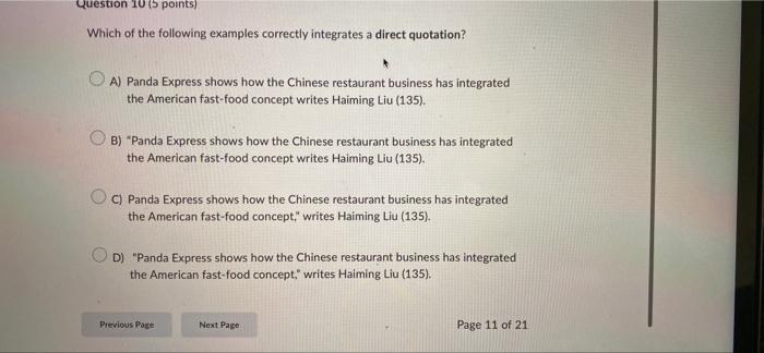 Question 1015 points) Which of the following examples | Chegg.com