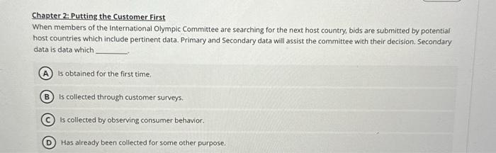Solved Chapter 2: Putting the Customer First When members of | Chegg.com